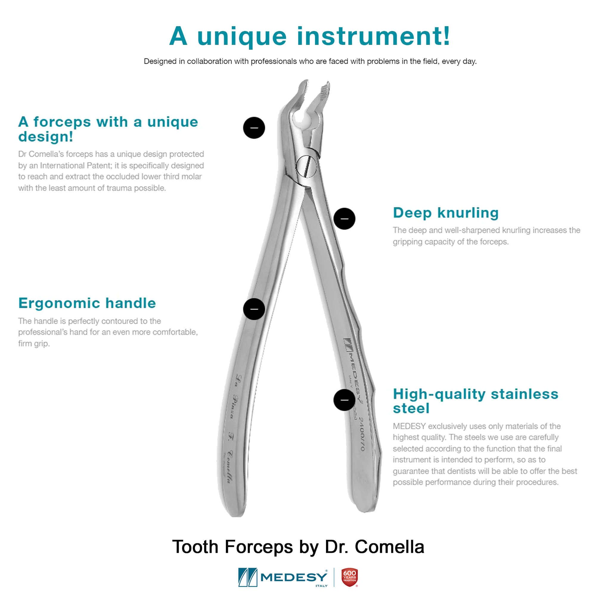 Tooth Forceps by Dr. Comella 2400/70 - Dentistree Online Shop